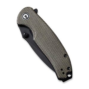 CIVIVI Pintail Flipper Pocket Knife for EDC, Liner Lock Knife 2.97'' S35VN Blade Dark Green Micarta Handle C2020C