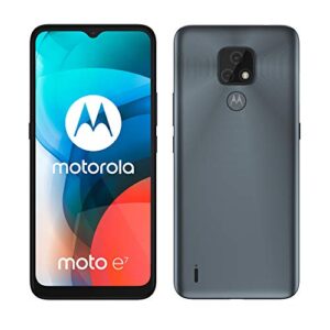 motorola moto e7 dual-sim 32gb (gsm only | no cdma) factory unlocked 4g/lte smartphone (mineral grey) - international version