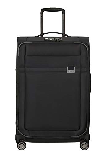 Samsonite Airea Luggage- Suitcase, Spinner M Expandable (67 cm - 81.5 L), Black (Black)