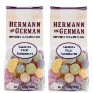 generic hermann the german hard candy - imported - pack of 2 (bavarian fruit candy assortment)