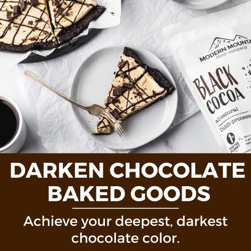 Black Cocoa Powder (1 lb) Bake the Darkest Chocolate Baked Goods, Achieve Rich Chocolate Flavor, All-Natural Substitute for Black Food Coloring, Dutch Processed Cocoa Powder, Fair Trade Certified, Unsweetened, Extra Dark