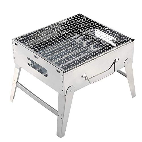 TWDYC Charcoal Grill Barbecue Portable BBQ Stainless Steel Folding BBQ Grill Camping Grill Tabletop Grill for Portable Camping Cooking Small Grill