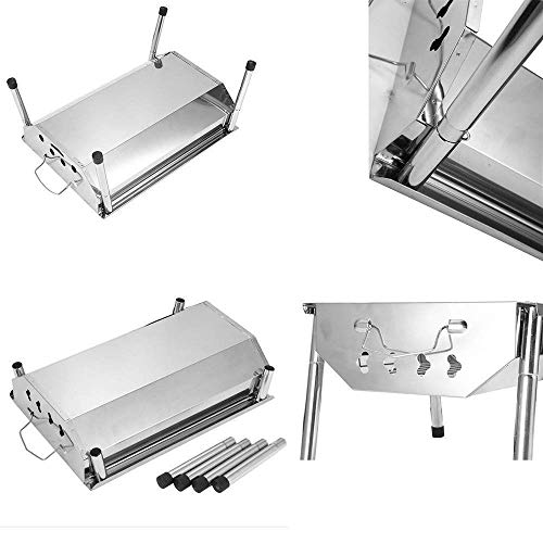 TWDYC Charcoal Grill Barbecue Portable BBQ Stainless Steel Folding BBQ Grill Camping Grill Tabletop Grill for Portable Camping Cooking Small Grill