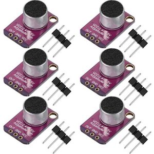 6 pieces electret microphone amplifier module max4466 adjustable gain blue breakout board