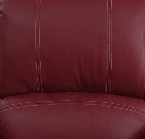 Acme Furniture PU Upholstered Power Recliner with USB Port, Red