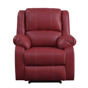 Acme Furniture PU Upholstered Power Recliner with USB Port, Red