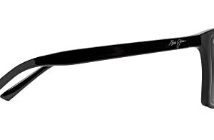 Maui Jim Men's and Women's Cruzem Polarized Rectangular Sunglasses, Black Gloss/Neutral Grey, Medium