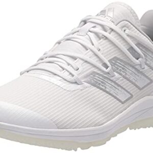 adidas Men's Adizero Afterburner 8 Turf Baseball Shoe, White/Silver Metallic/Team Light Grey, 10.5