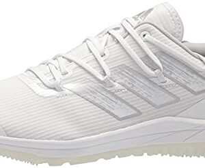 adidas Men's Adizero Afterburner 8 Turf Baseball Shoe, White/Silver Metallic/Team Light Grey, 10.5