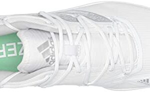 adidas Men's Adizero Afterburner 8 Turf Baseball Shoe, White/Silver Metallic/Team Light Grey, 10.5