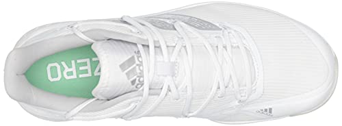 adidas Men's Adizero Afterburner 8 Turf Baseball Shoe, White/Silver Metallic/Team Light Grey, 10.5