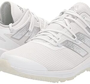 adidas Men's Adizero Afterburner 8 Turf Baseball Shoe, White/Silver Metallic/Team Light Grey, 10.5