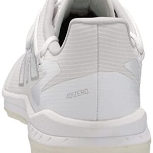 adidas Men's Adizero Afterburner 8 Turf Baseball Shoe, White/Silver Metallic/Team Light Grey, 10.5