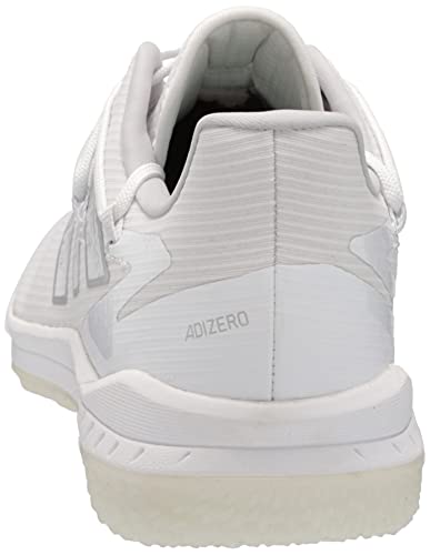 adidas Men's Adizero Afterburner 8 Turf Baseball Shoe, White/Silver Metallic/Team Light Grey, 10.5