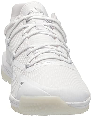 adidas Men's Adizero Afterburner 8 Turf Baseball Shoe, White/Silver Metallic/Team Light Grey, 10.5