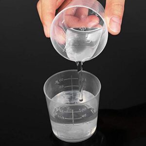 Goeielewe 50PCS Plastic Medicine Cups, 60ml/2oz Clear Reusable Graduated Cups Transparent Scale Measuring Cups, Measure Container for Mixed Pills, Liquid Medication