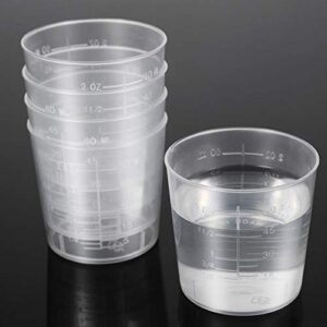 Goeielewe 50PCS Plastic Medicine Cups, 60ml/2oz Clear Reusable Graduated Cups Transparent Scale Measuring Cups, Measure Container for Mixed Pills, Liquid Medication