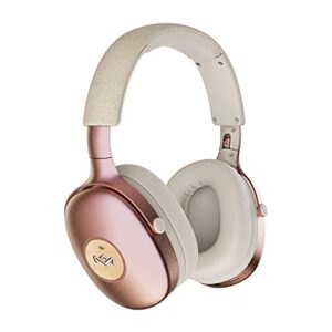 house of marley positive vibration xl anc: noise cancelling over-ear headphones with microphone, wireless bluetooth connectivity, and 26 hours of playtime, copper