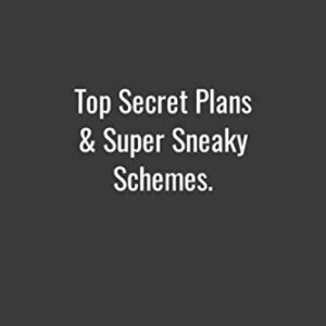 Top Secret Plans & Super Sneaky Schemes. (6x9 Journal): Lined Notebook, 110 Pages – Funny Quote on Elegant Cover