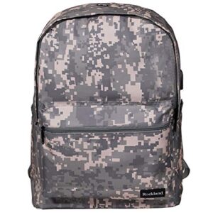 rockland classic laptop backpack, acu camo, large