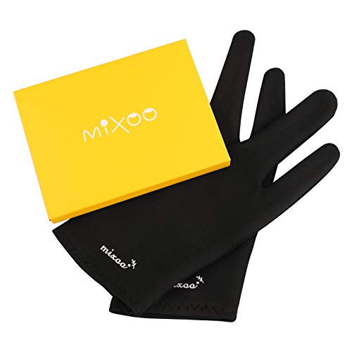 Mixoo Artist Gloves for Drawing Tablet 2 Pack - Palm Rejection Drawing Gloves with Two Fingers for Paper Sketching, iPad, Graphics Painting, Good for Left and Right Hand (S)