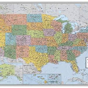 Laminated United States Voyager Map Poster | Bright Style Map | Includes The Most Legible Location Labels | 36” x 24” | Shipped Rolled in a Tube, Not Folded | Great for The Home or Classroom