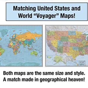 Laminated United States Voyager Map Poster | Bright Style Map | Includes The Most Legible Location Labels | 36” x 24” | Shipped Rolled in a Tube, Not Folded | Great for The Home or Classroom