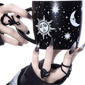 Rogue + Wolf Coffee Mug (Celestial) Halloween Decor Spooky Gifts Ghost Cool Mugs for Women & Men Witch Goth Accessories Hocus Pocus Gothic Witchy Witchcraft Supplies Tea Creepy Cup - 14.2oz / 420ml