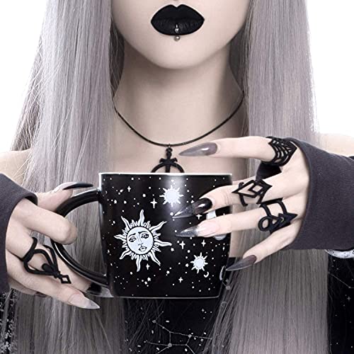 Rogue + Wolf Coffee Mug (Celestial) Halloween Decor Spooky Gifts Ghost Cool Mugs for Women & Men Witch Goth Accessories Hocus Pocus Gothic Witchy Witchcraft Supplies Tea Creepy Cup - 14.2oz / 420ml