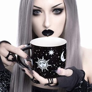 Rogue + Wolf Coffee Mug (Celestial) Halloween Decor Spooky Gifts Ghost Cool Mugs for Women & Men Witch Goth Accessories Hocus Pocus Gothic Witchy Witchcraft Supplies Tea Creepy Cup - 14.2oz / 420ml