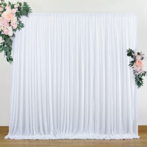 10ftx10ft White Wrinkle Free Backdrop Curtains, Not See Through Background Curtains Backdrop Decorations for Wedding Home Party Supplies