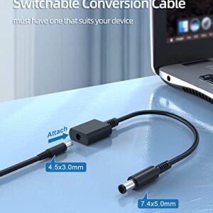 Charger for Dell Laptop Charger, 65W, 45W, Compact Design, for All Round Connectors, (UL Safety Certified)