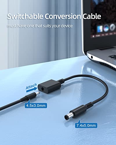 Charger for Dell Laptop Charger, 65W, 45W, Compact Design, for All Round Connectors, (UL Safety Certified)