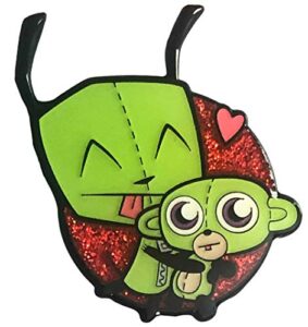 gir hugging his plushy - invader zim collectible enamel pin