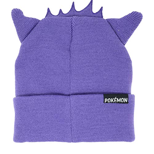 Bioworld Pokemon Gengar Embroidered Cuff Beanie Cap Hat One Size Licensed New Purple