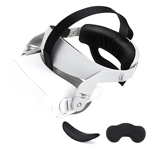 iovroigo Upgrade Adjustable Halo Head Strap, Suitable for Oculus Quest 2 VR Head Straps Increase Supporting Force and Improve Comfort-Virtual Reality Accessories White