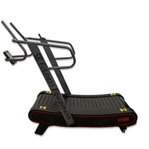 SB Fitness Equipment CT400 Self Generated Curved Commercial Exercise Workout Treadmill with 3 Resistance Levels and Front Digital Display