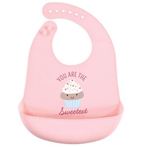 Hudson Baby Unisex Baby Silicone Bibs, Sweetest Cupcake, One Size