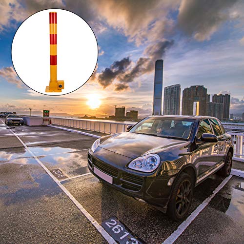 Garneck Parking Bollard Parking Traffic Iron Art Tube Pole Barrier with Lock Car Parking Protection Posts for Home Garage Street Decor