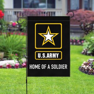 US MILITARY US Army Flag Official Licensed United State American Military Veteran Retire Home of a Soldier Armed Forces Rangers, Double Sided Banner 12.5" x 18" Made USA