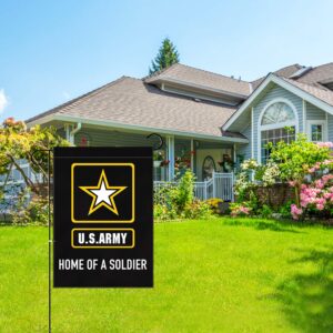 US MILITARY US Army Flag Official Licensed United State American Military Veteran Retire Home of a Soldier Armed Forces Rangers, Double Sided Banner 12.5" x 18" Made USA