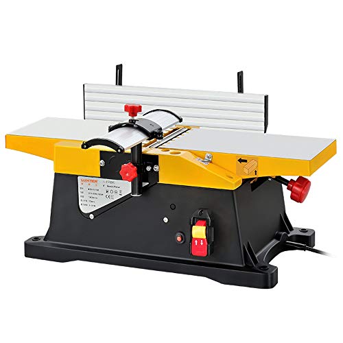 220V Desktop Planer Multifunctional 6 Inch Benchtop Planer, 1800w 12000rpm Electric Benchtop Jointer Table Top for Wood Cutting Woodworking Enthusiast