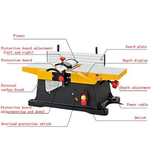 220V Desktop Planer Multifunctional 6 Inch Benchtop Planer, 1800w 12000rpm Electric Benchtop Jointer Table Top for Wood Cutting Woodworking Enthusiast