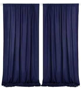 sherway 2 panels 4.8 feet x 10 feet navy blue photography backdrop drapes, thick polyester window curtain for wedding party ceremony stage decoration