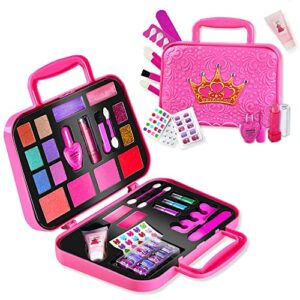 toysical kids makeup kit for girl, kids makeup with remover, washable, non toxic pretend makeup for little girl, princess girls toys, girls birthday gifts age 3+ year old