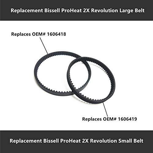 Vacuum Belts Replacement Bissell ProHeat 2X Revolution Vacuum,Compatible with Models: 1548,1550,1551,Parts 1606419 & 1606418