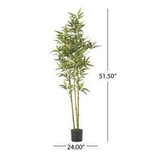 Christopher Knight Home Soperton 4.5' x 2' Artificial Bamboo Plant, Green