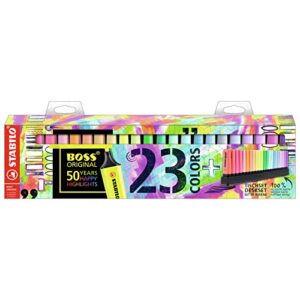 stabilo highlighter boss original - desk set of 23 - assorted colors