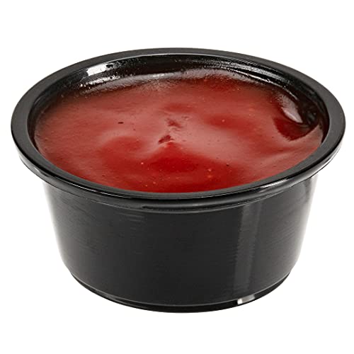 Restaurantware Base 2 Ounce Sauce Cups, 2000 Microwave-Safe Condiment Cups - Crack-Resistant, Disposable, Black Plastic Portion Cups, For Samples, Sauces, Or Toppings, Lids Sold Separately