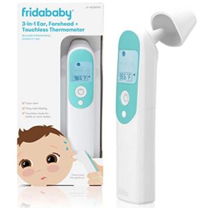 frida baby infrared thermometer 3-in-1 ear, forehead + touchless for babies, toddlers, adults, and bottle temperatures,digital